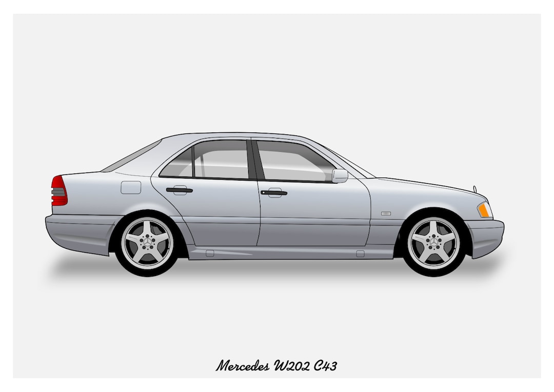 POSTER - Mercedes W202 C43 C-class Vector Art - Etsy