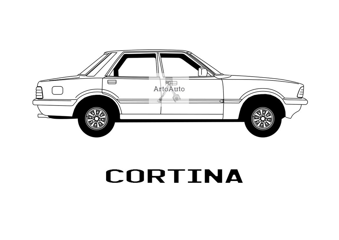 Ford Cortina Mk5 Outline Vector - .SVG, .pdf, .png - Etsy UK