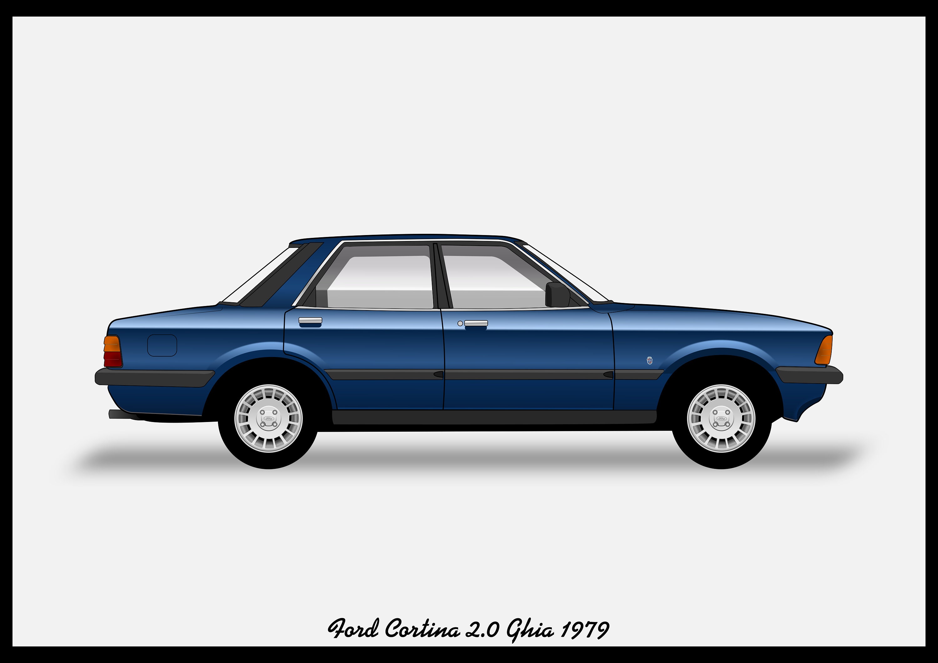 FORD CORTINA Mk5 - Colour Vector File Download - .PDF, .svg, .png - Etsy
