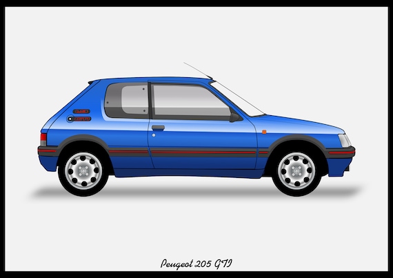POSTER PEUGEOT 205 Gti 1.9 Vector Art - Etsy UK