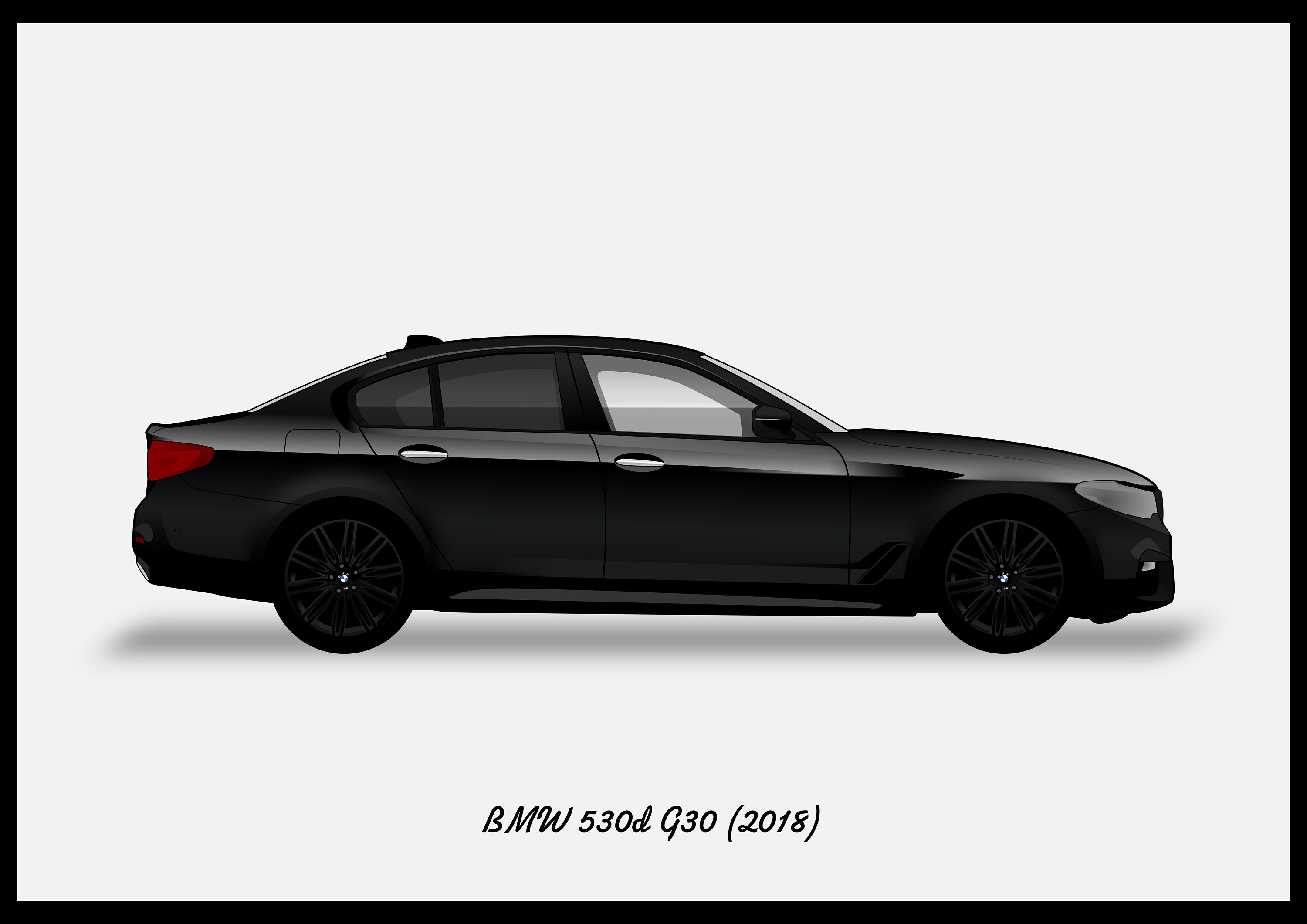 BMW G30 5 Series Colour Vector File Download .PDF .svg - Etsy