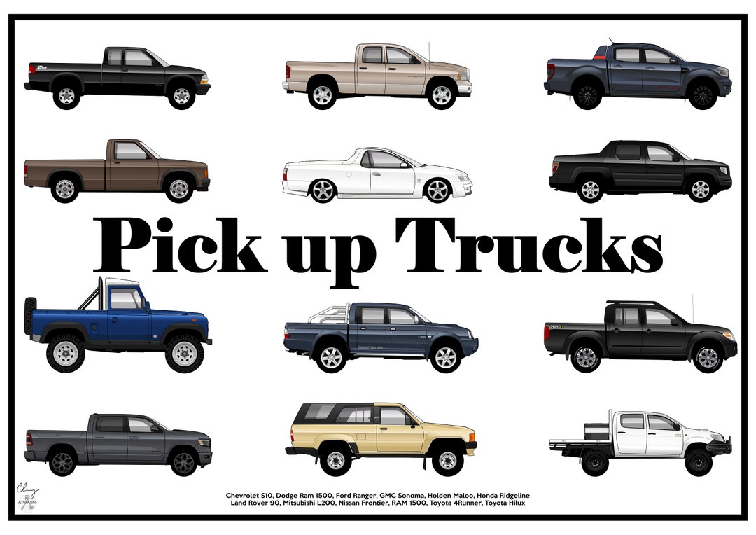A2 POSTER - PICKUP Trucks Collection - Etsy