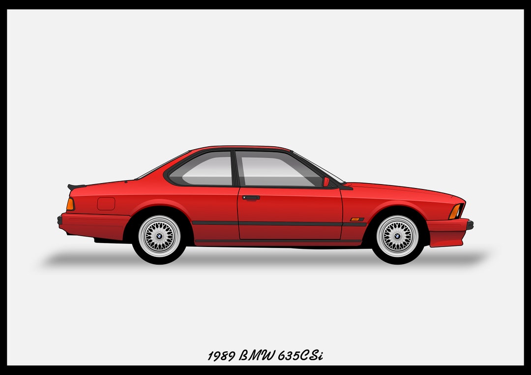 BMW E24 - 635csi - Colour Vector File Download - .PDF, .svg, .png - Etsy
