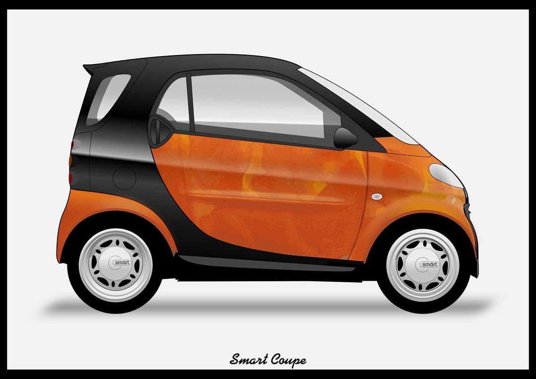 SMART CAR - Colour Vector File Download - .PDF, .svg, .png - Etsy