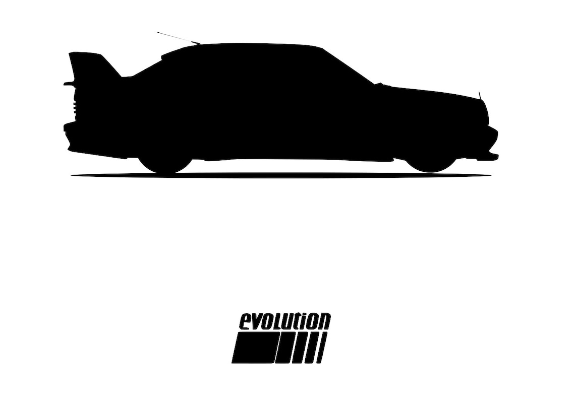 Mercedes W201 190e Evo II Car Silhouette Vector .SVG .PDF - Etsy