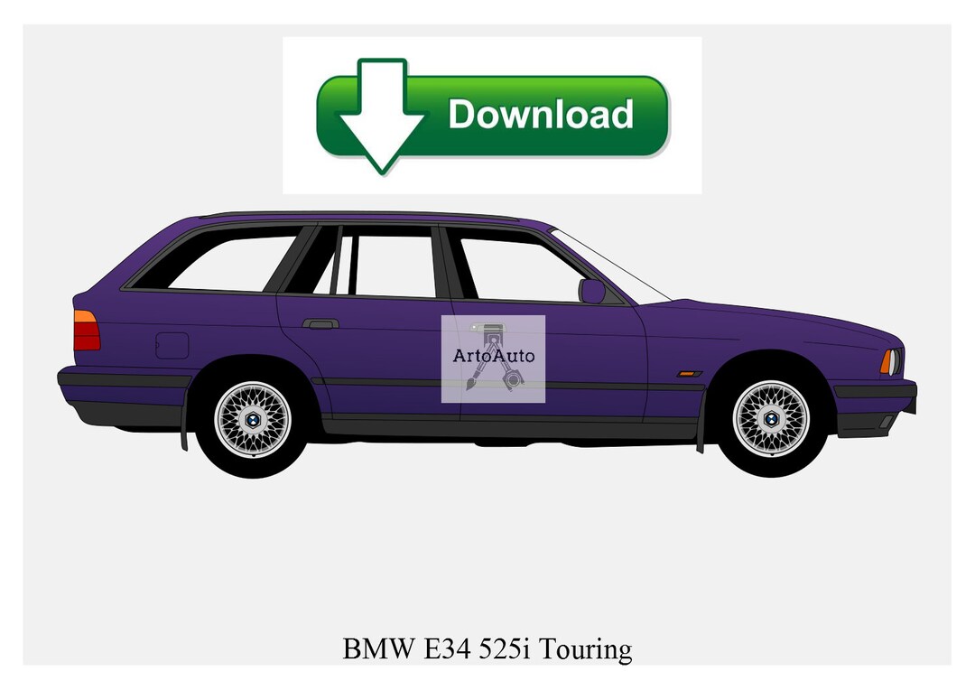 BMW E34 Touring Colour Vector File - .SVG, .PDF, .png - Etsy