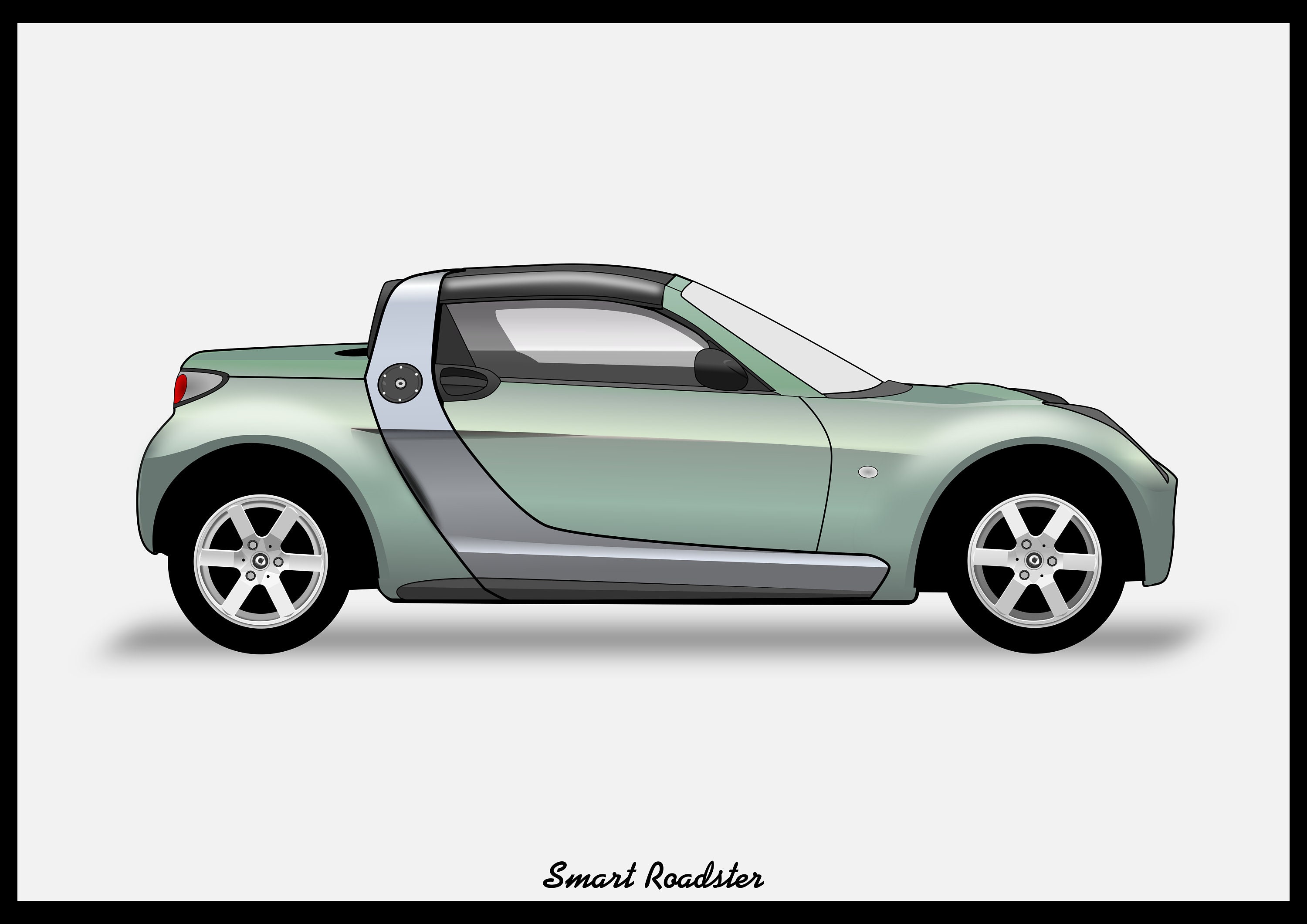 SMART ROADSTER - Colour Vector File Download - .PDF, .svg, .png - Etsy