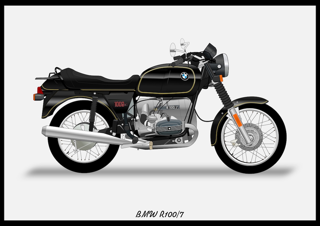 BMW R100-7 - Colour Vector File Download - .PDF, .svg, .png - Etsy
