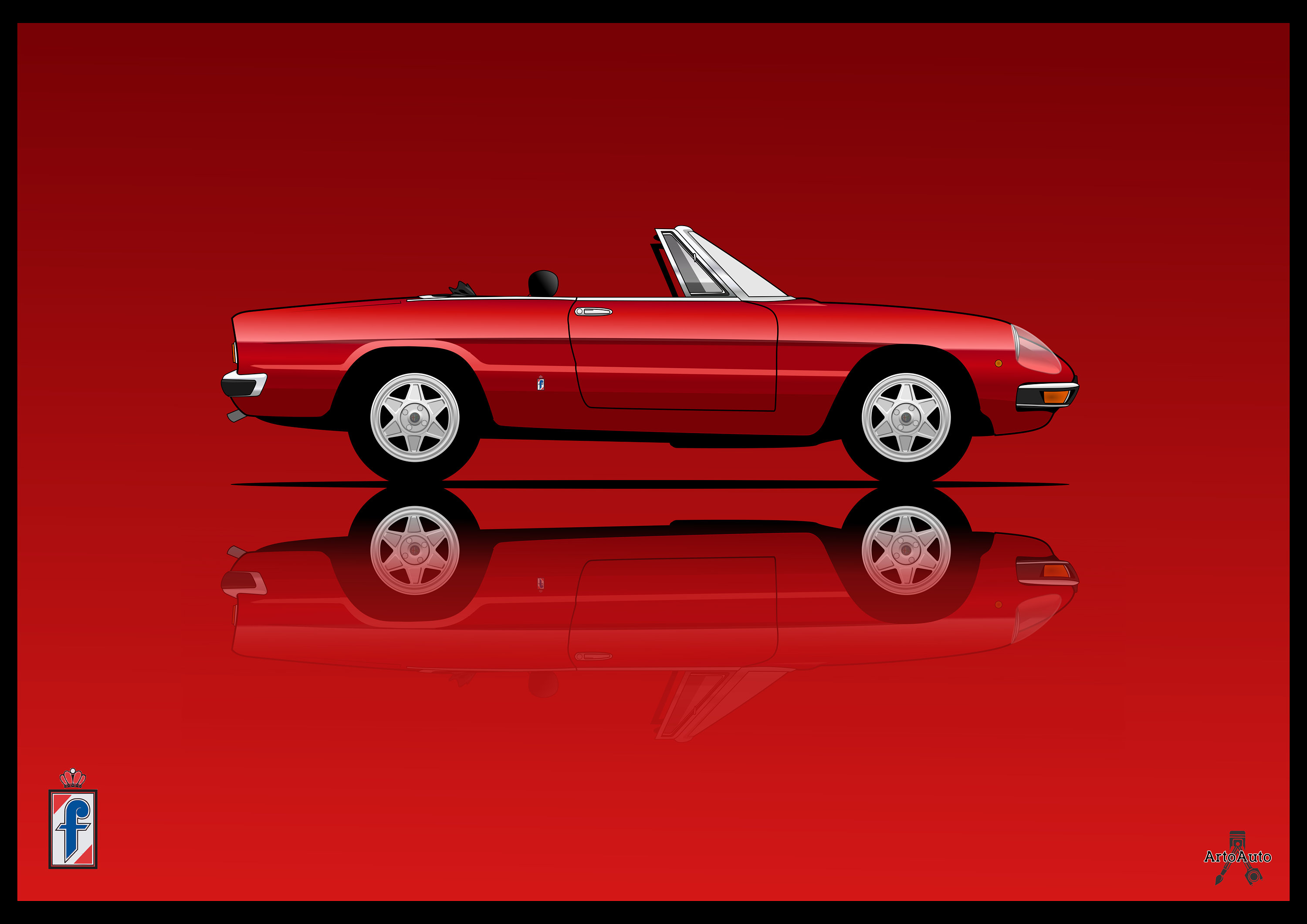 POSTER - Alfa Romeo Spider Vector Art - Etsy.de
