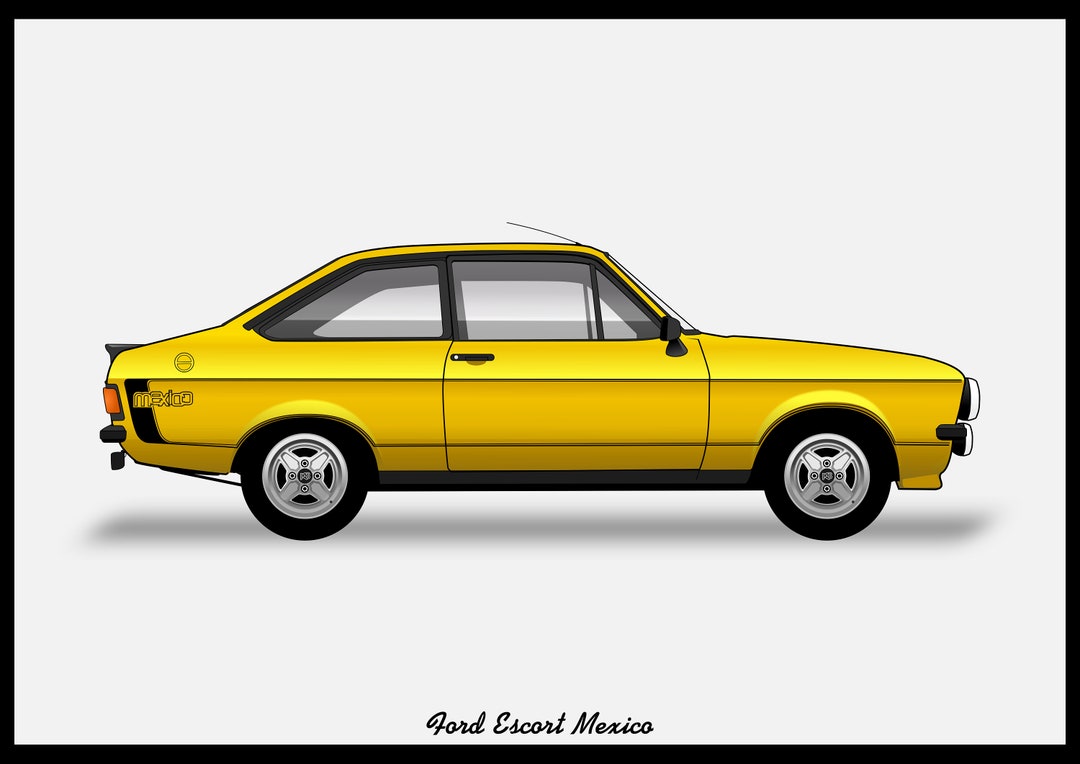 FORD ESCORT Mk2 Mexico Colour Vector File Download .PDF, .svg, .png - Etsy