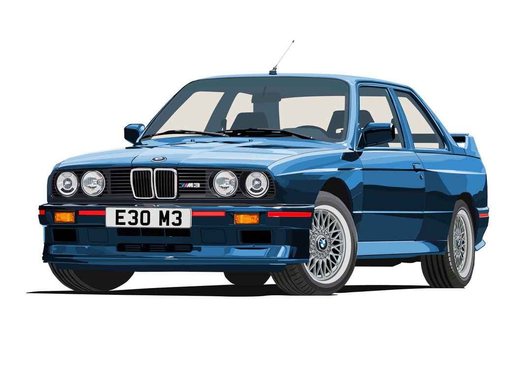 POSTER -BMW E30 M3 - Vector Art - Highly Detailed - Etsy