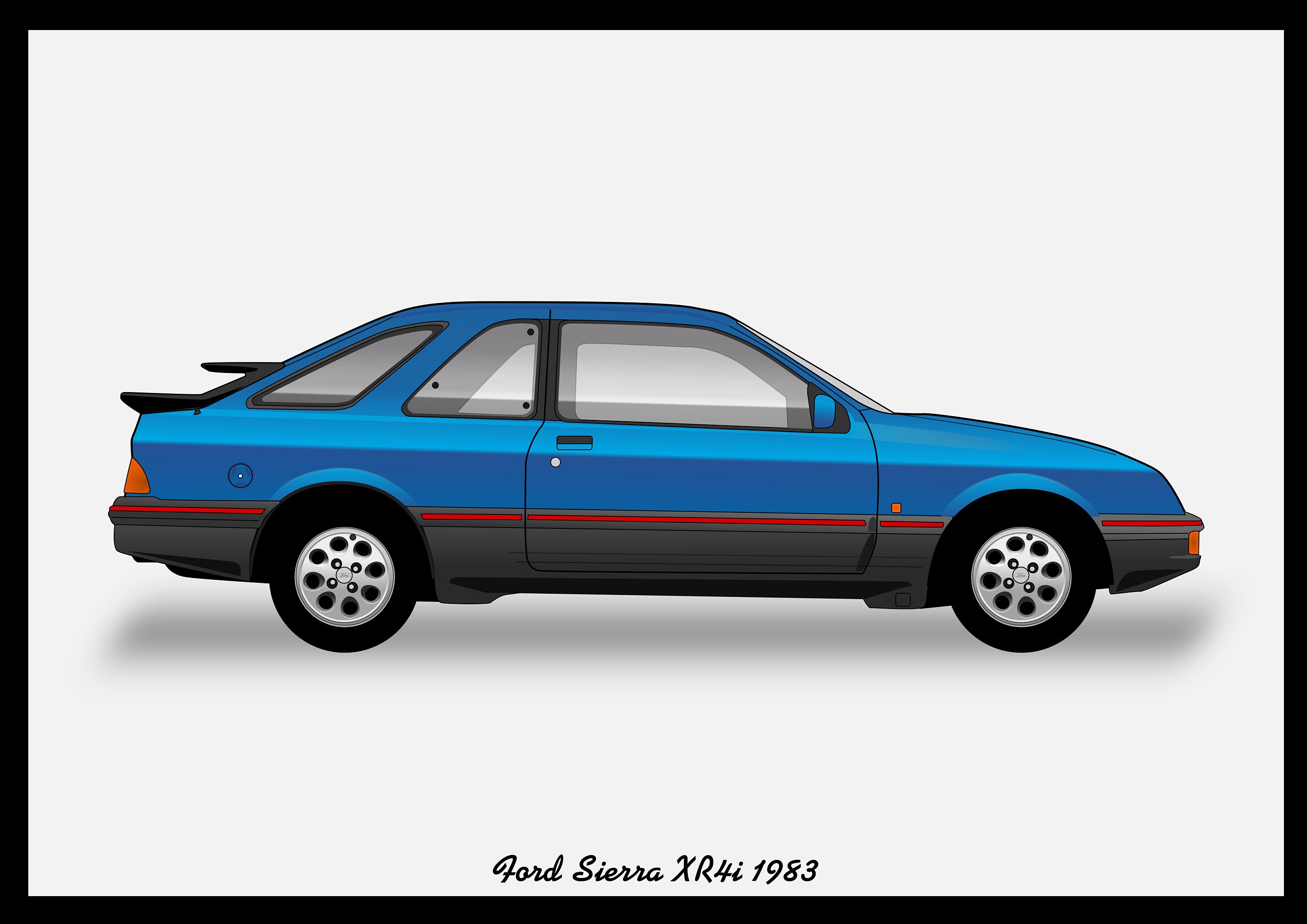 FORD SIERRA Xr4i Blue - Colour Vector File Download - .PDF, .svg, .png ...