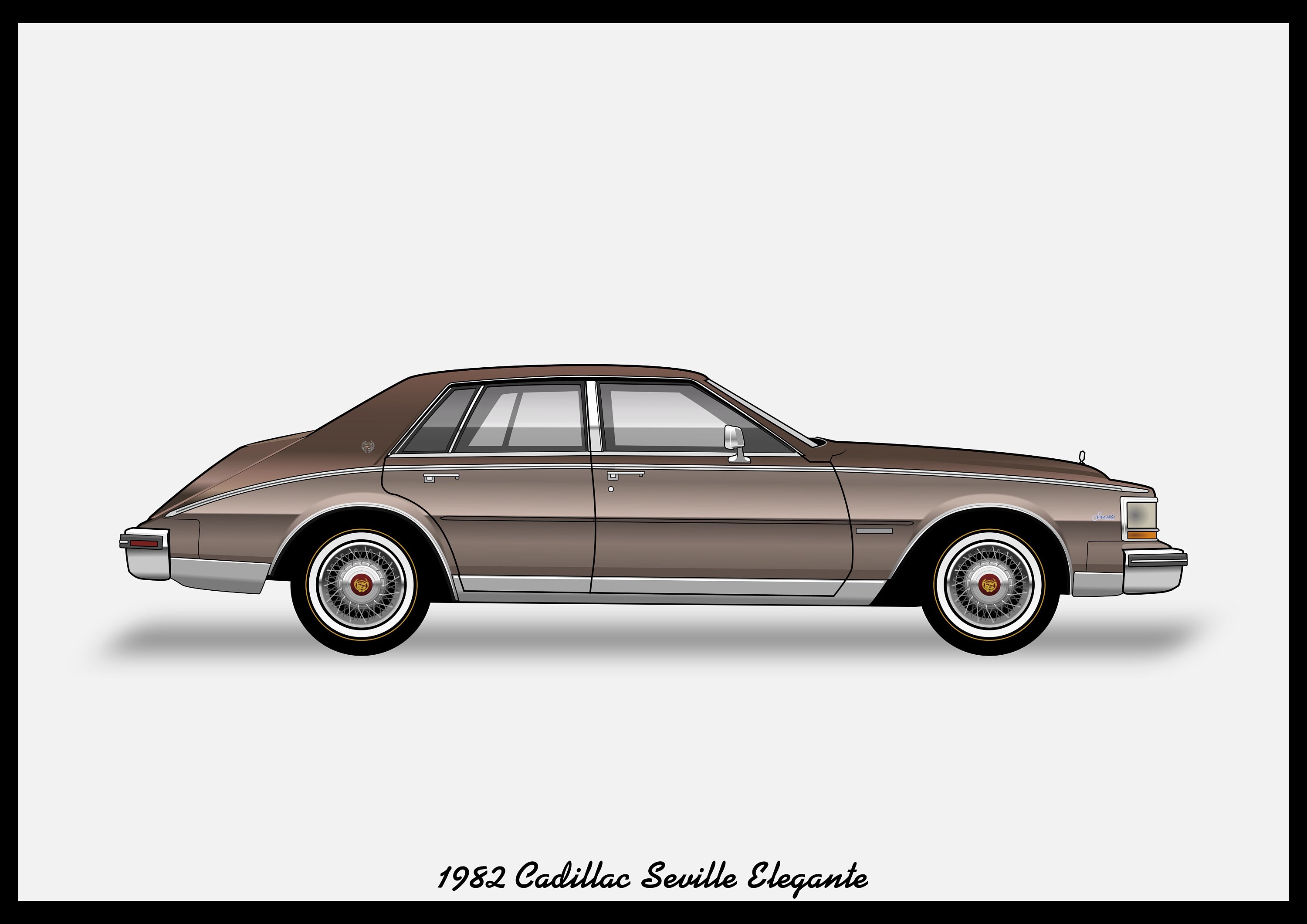 POSTER CADILLAC SEVILLE Elegante 1982 Vector Art - Etsy