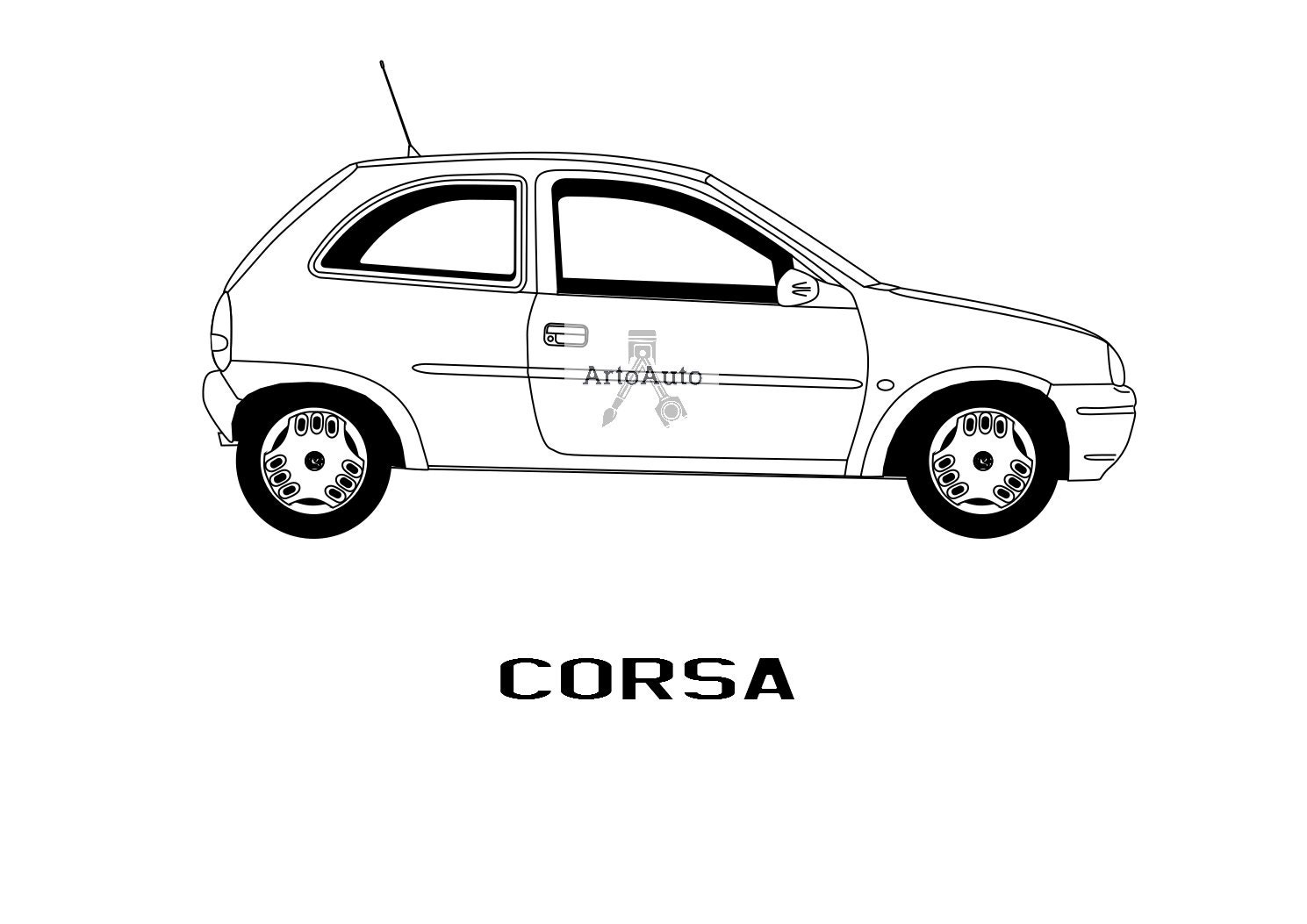 VAUXHALL CORSA Outline Vector .SVG .Pdf .Png - Etsy México