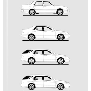 POSTER - SAAB EVOLUTION - Monotone - Etsy