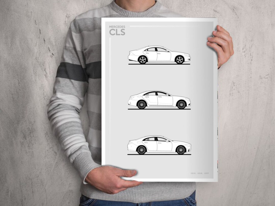 POSTER - MERCEDES CLS Evolution - Monotone - Etsy