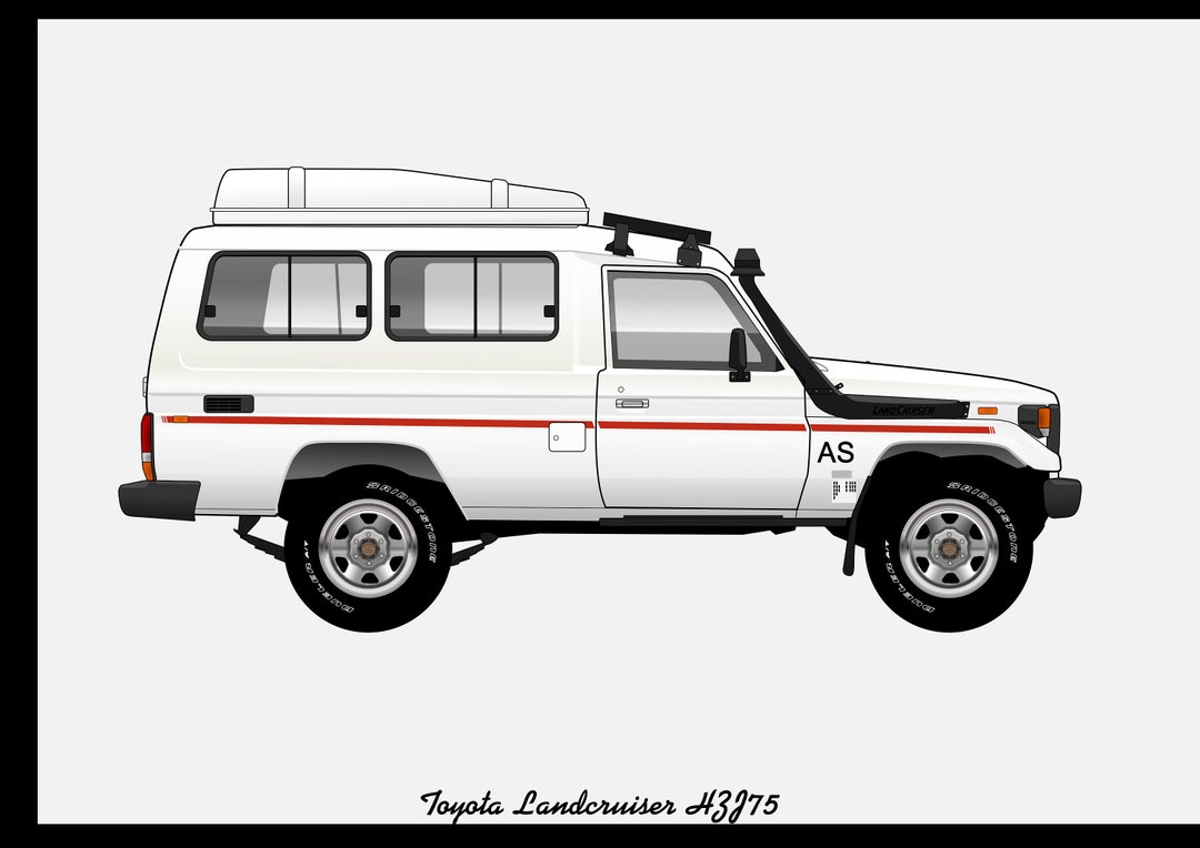 POSTER - TOYOTA Land Cruiser Troopy Vector Art Hzj75 - Etsy