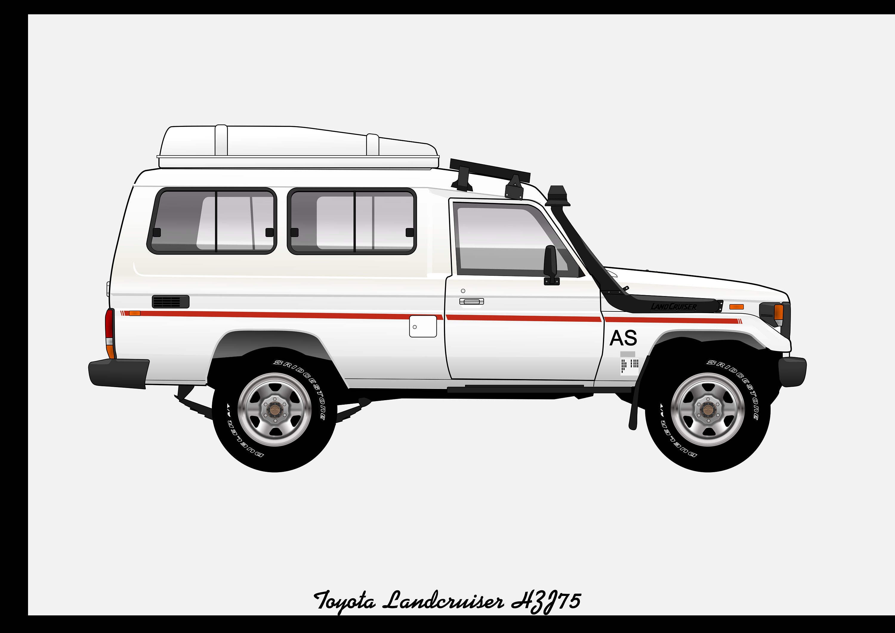 CARTEL Toyota Land Cruiser Troopy Vector Art hzj75 - Etsy España