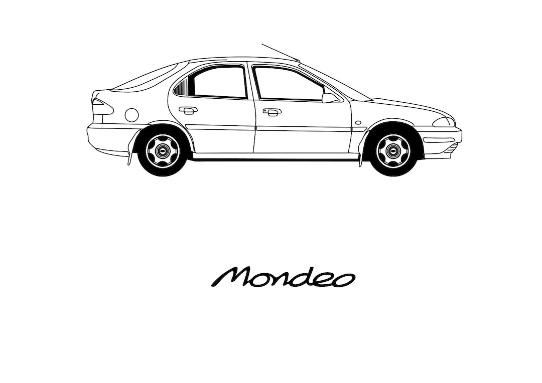 FORD MONDEO Mk1 Outline Vector - .SVG, .pdf, .png - Etsy