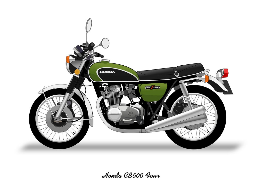 HONDA CB500 Four Farbe Vektor Datei Download .PDF, .Svg, .Png - Etsy.de