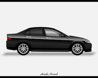 Honda Accord Sport Car Vector Cricut Silhouette File Ai Svg Dxf Pdf Eps ...