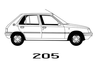 Renault 5 GT Turbo Outline Vector .SVG .PDF .png - Etsy