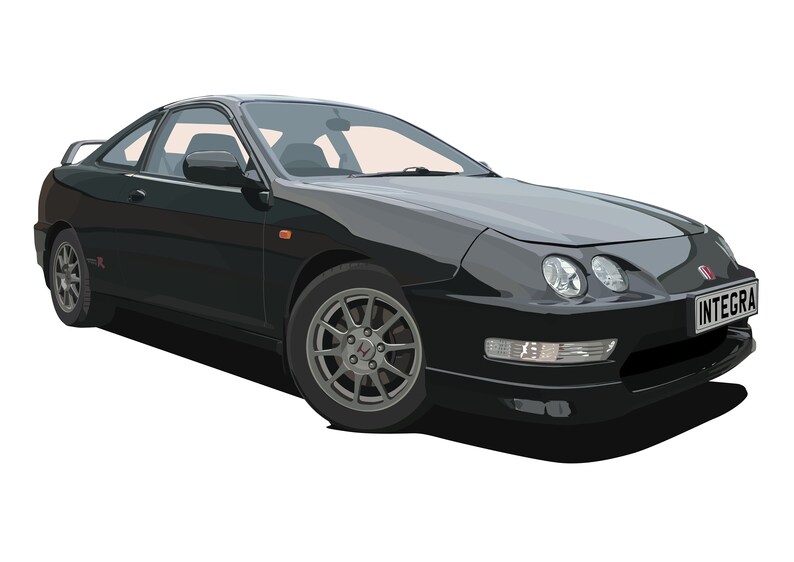 POSTER - Honda Integra Type R - Vector Art - Highly Detailed - Etsy