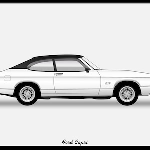 FORD CAPRI Mk2 - Colour Vector File Download - .PDF, .svg, .png - Etsy