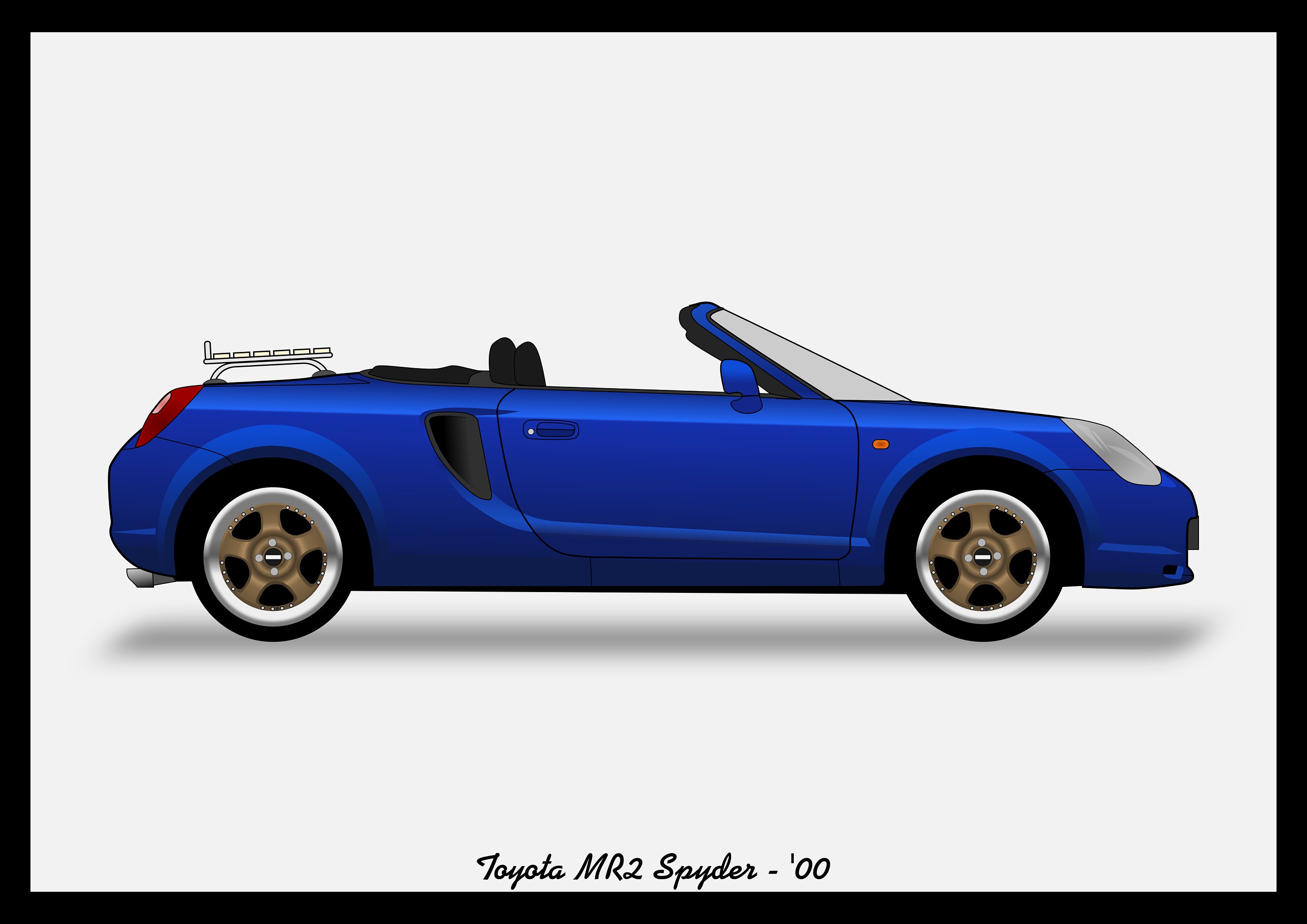 TOYOTA MR2 Spyder - Colour Vector File Download - .PDF, .svg, .png - Etsy