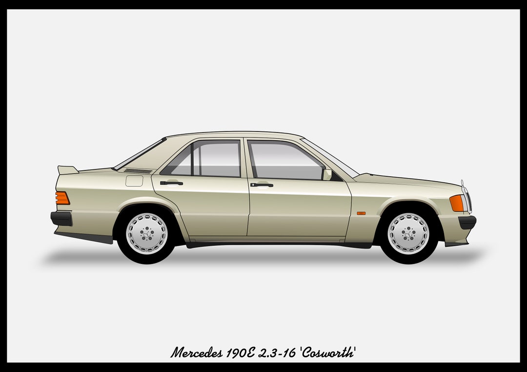 MERCEDES W201 190E 2.3-16 Cosworth - Colour Vector File Download - .PDF ...