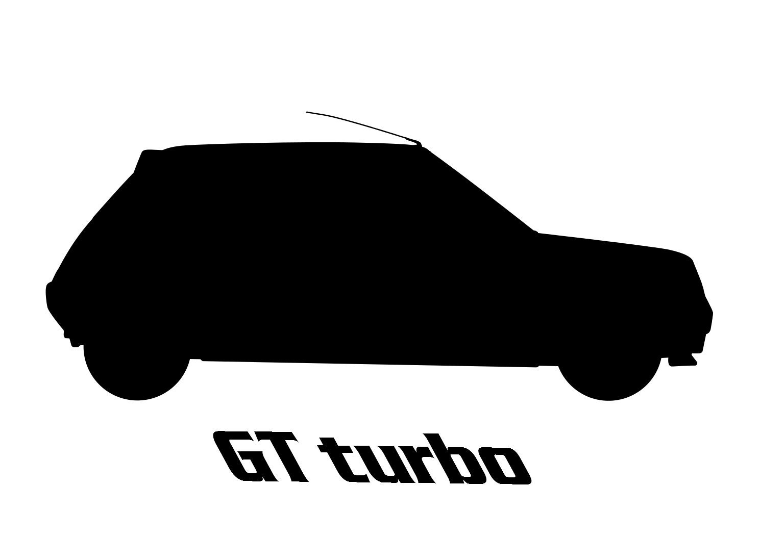 Renault 5 GT Turbo Car Silhouette Vector .SVG .PDF .png - Etsy