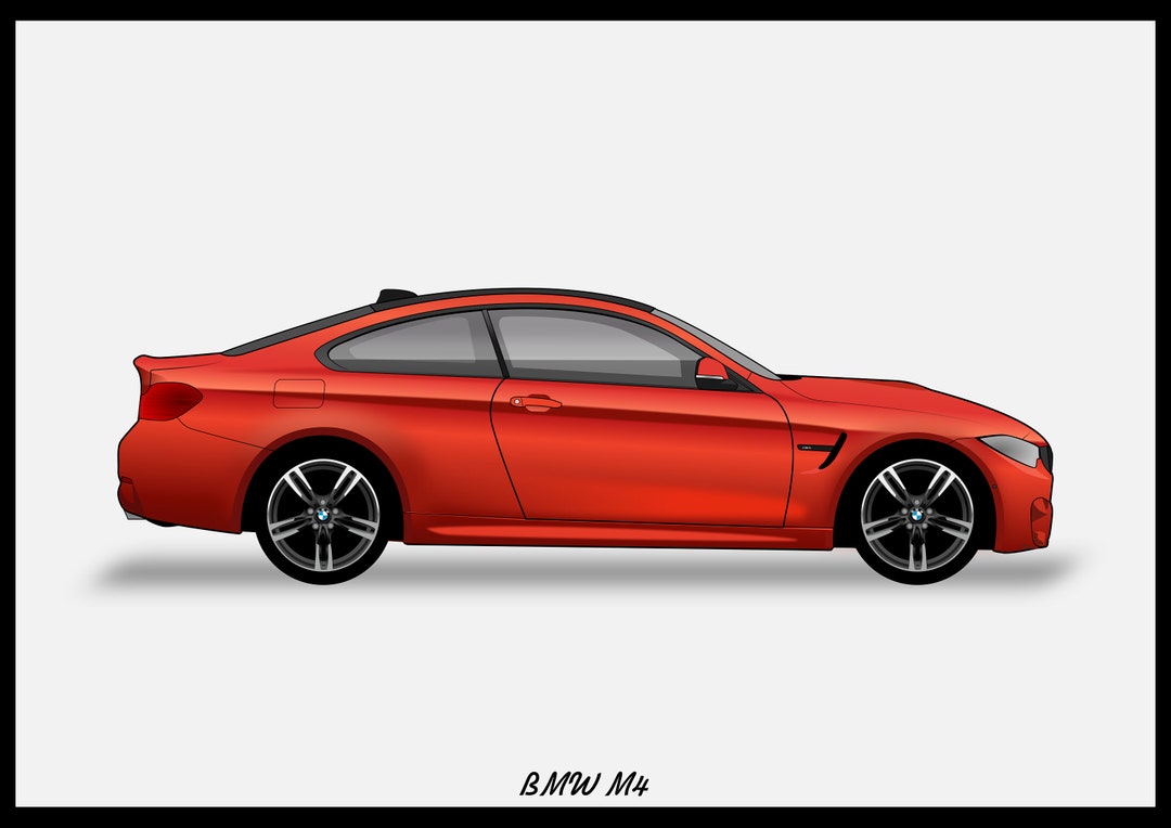 BMW M4 - 4 Series - Colour Vector File Download - .PDF, .svg, .png - Etsy