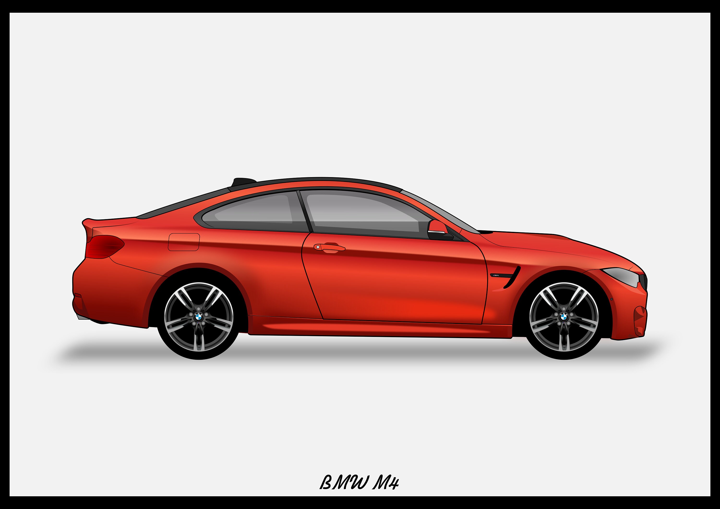 BMW M4 4 Series Colour Vector File Download .PDF .svg - Etsy