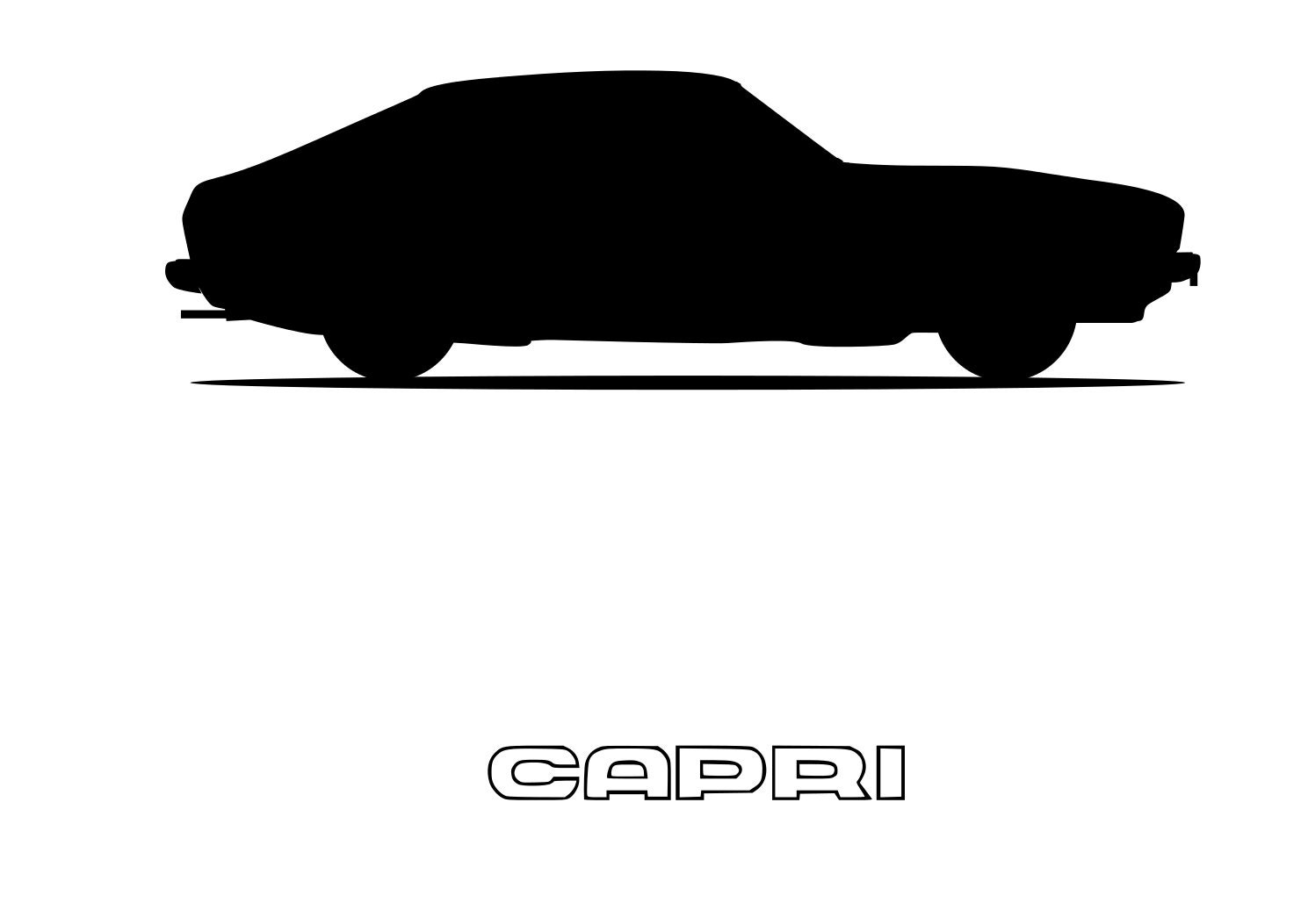 Ford Capri Car Silhouette Vector .SVG .PDF .png - Etsy