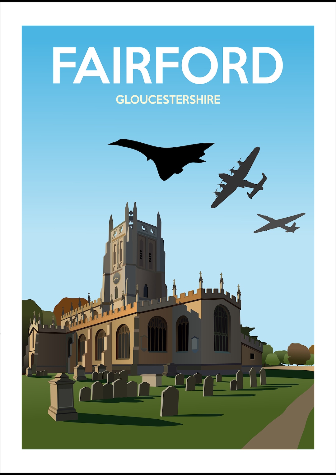 POSTER - FAIRFORD - (A4 A3 A2 Sizes) Tourist Travel Planes Art - Etsy