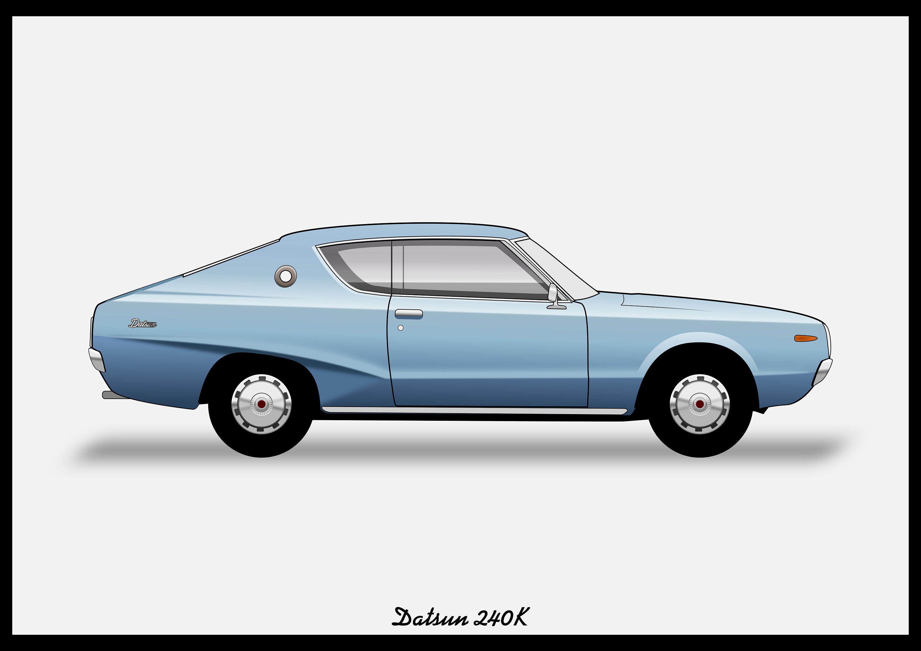 DATSUN 240K - Colour Vector File Download - .PDF, .svg, .png - Etsy