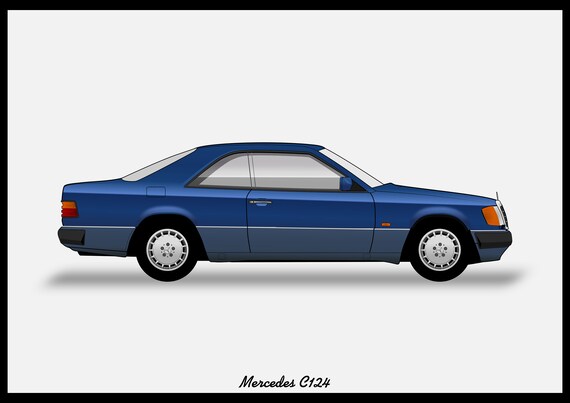 POSTER Mercedes 300CE W124 Vector Art | Etsy