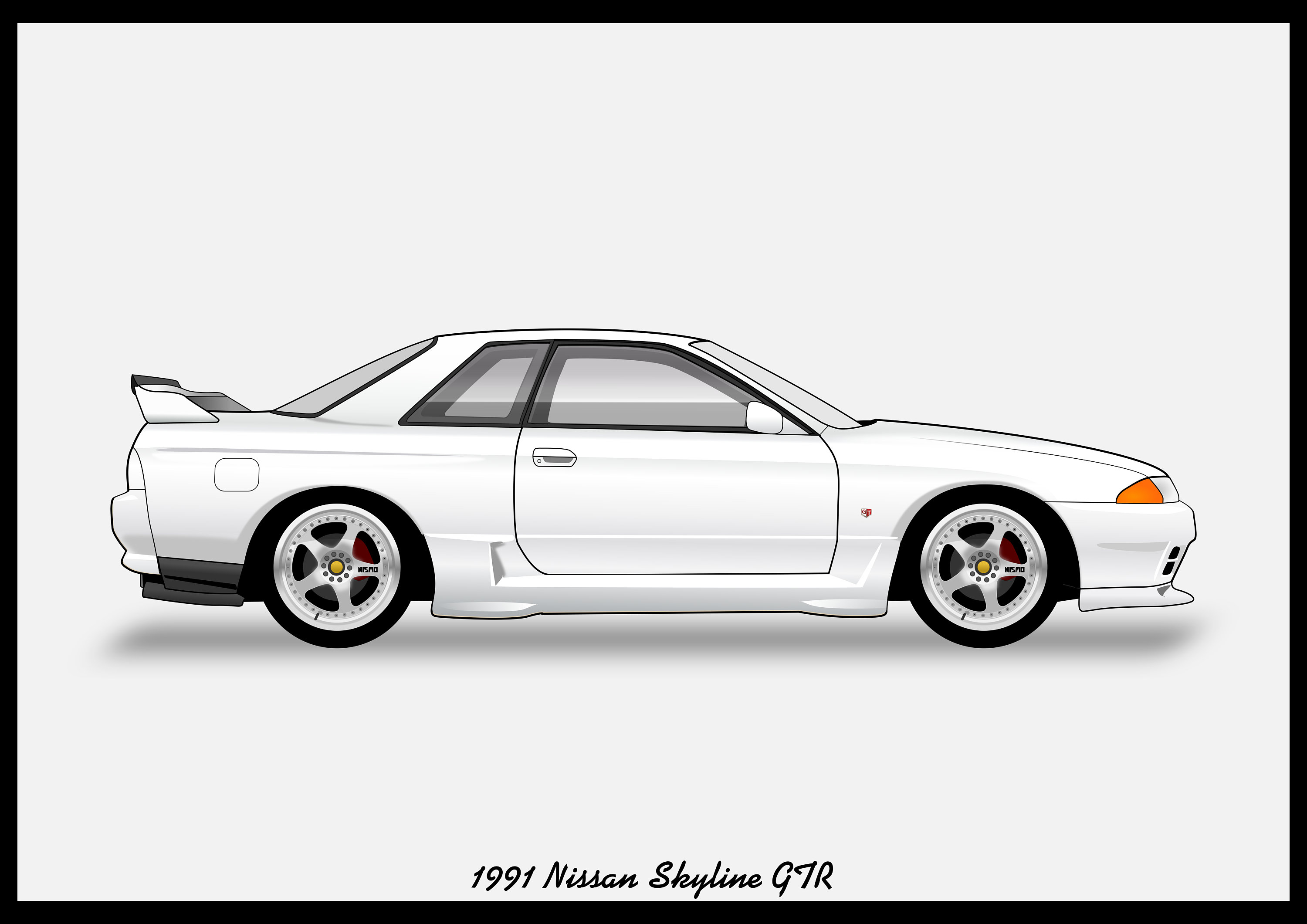 NISSAN R32 SKYLINE Colour Vector File Download .PDF .svg - Etsy