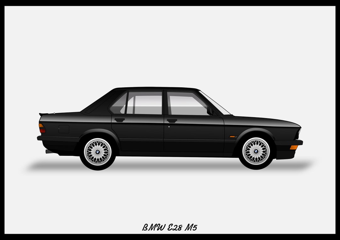 BMW E28 - M5 5 Series - Colour Vector File Download - .PDF, .svg, .png - Etsy