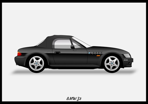 POSTER BMW Z3 Black Vector Art | Etsy