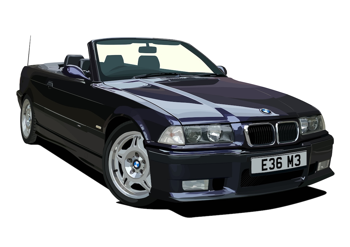 POSTER BMW E36 M3 Vector Art Highly Detailed - Etsy