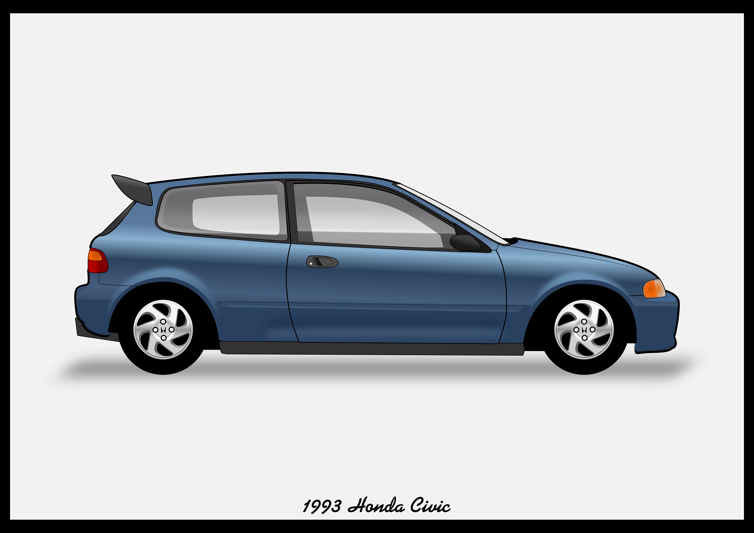POSTER HONDA CIVIC Mk5 Vector Art - Etsy