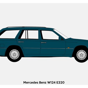 POSTER Mercedes W124 Estate Vector Art - Etsy