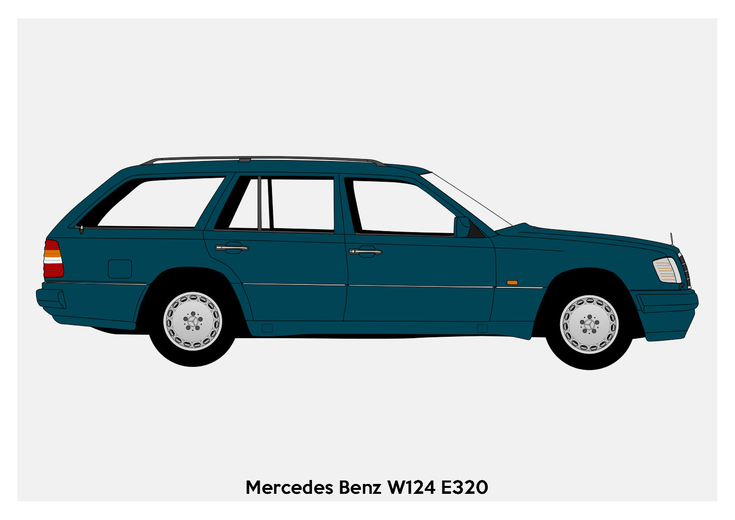 POSTER Mercedes W124 Estate Vector Art - Etsy
