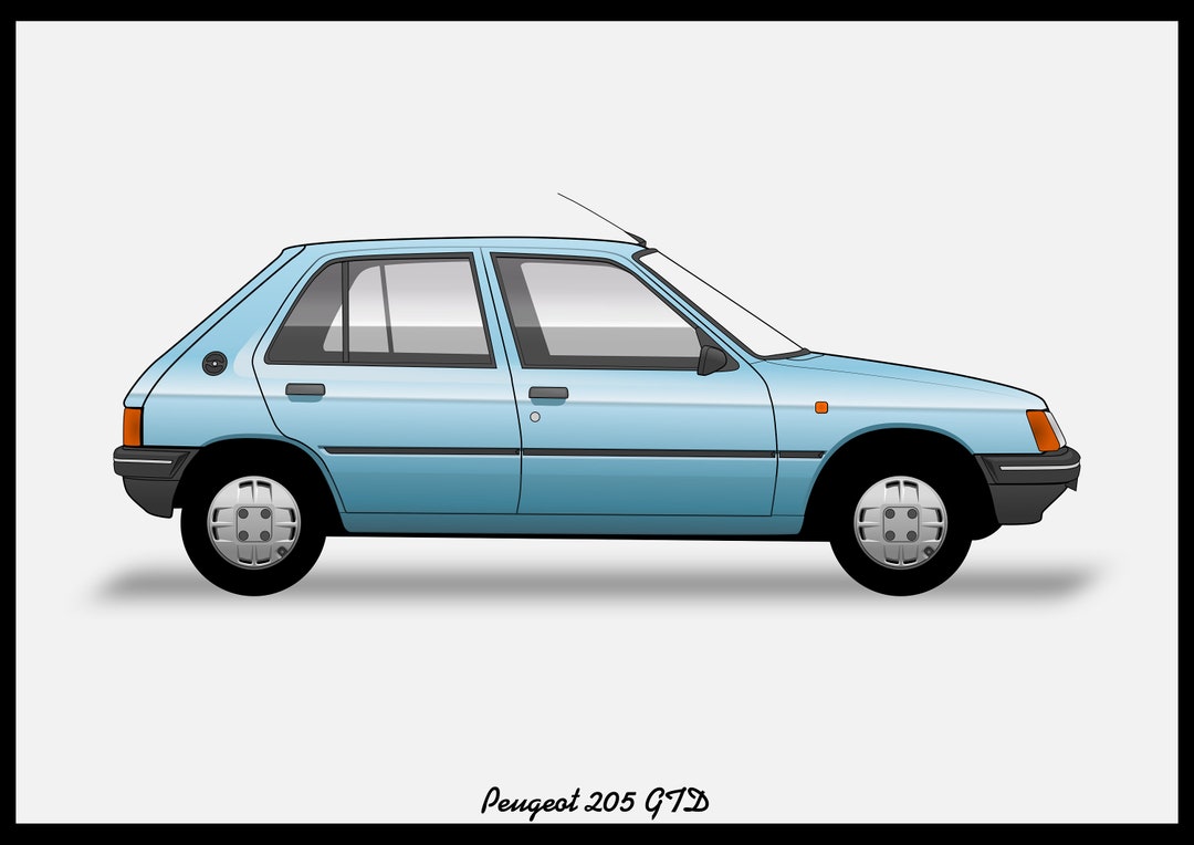 PEUGEOT 205 - Colour Vector File Download - .PDF, .svg, .png - Etsy