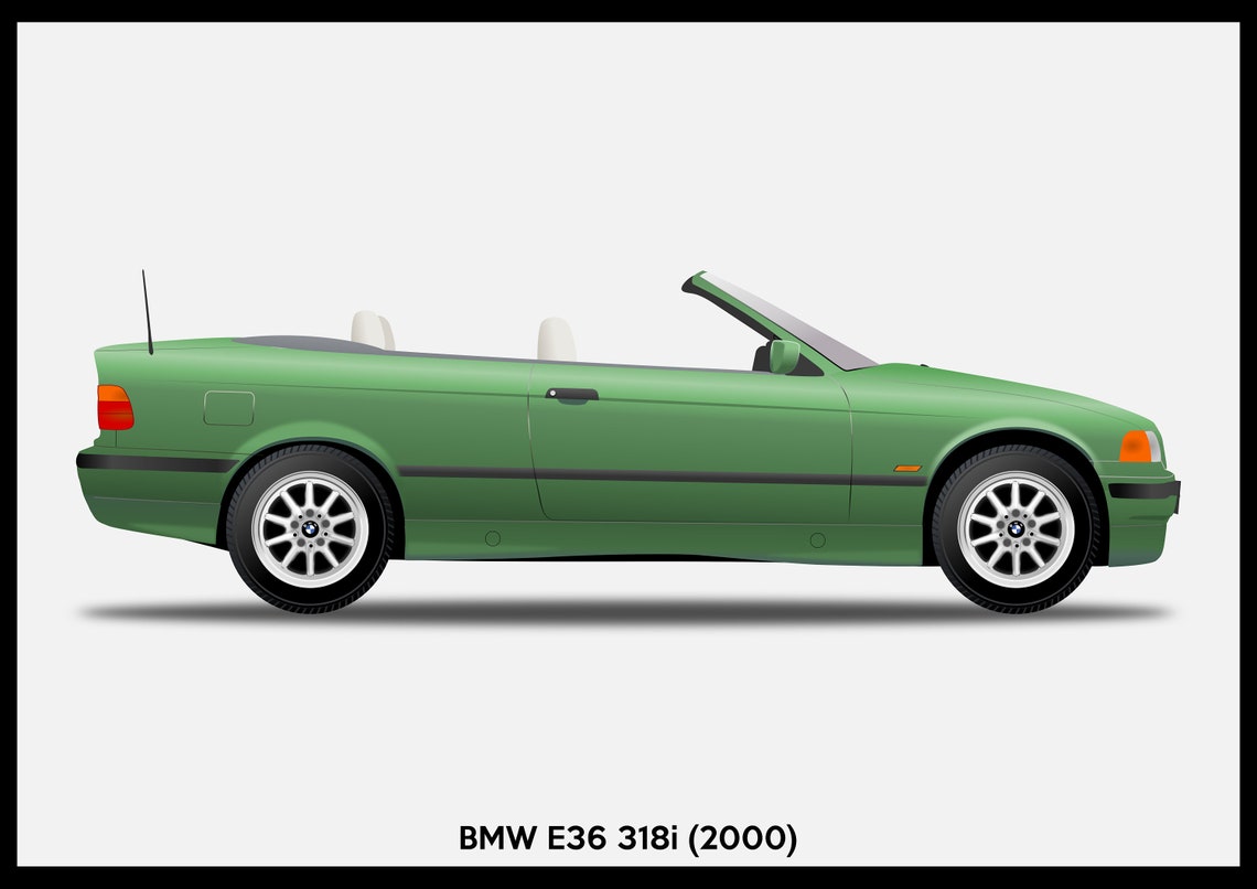 POSTER - BMW E36 Convertible Vector Art - Etsy