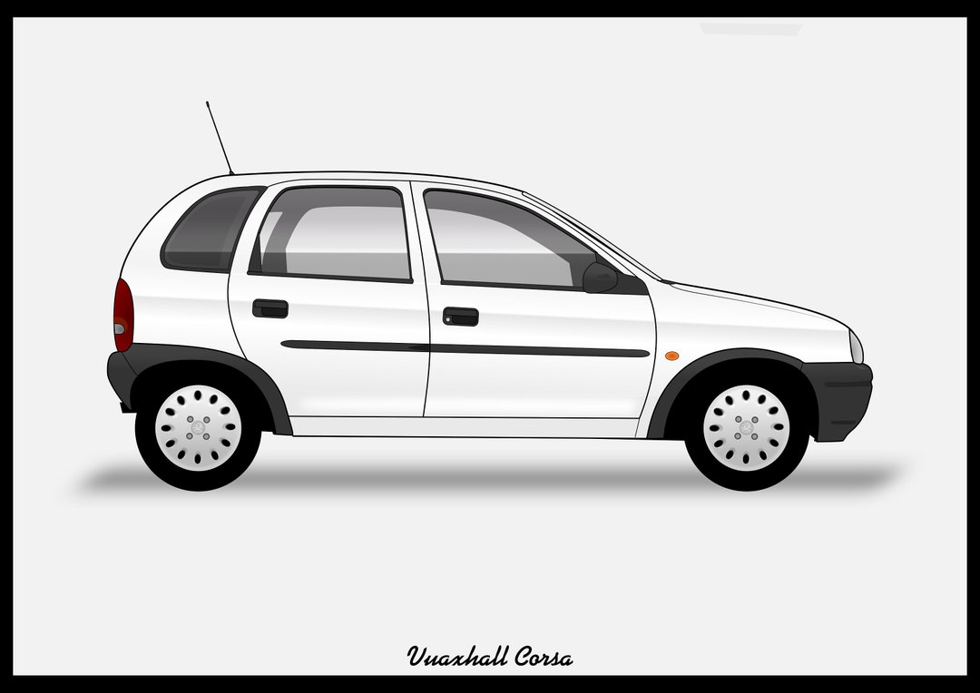 VAUXHALL CORSA B - Colour Vector File Download - .PDF, .svg, .png - Etsy