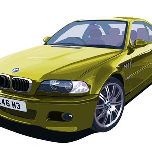POSTER -BMW E46 M3 - Vector Art - Highly Detailed - Etsy