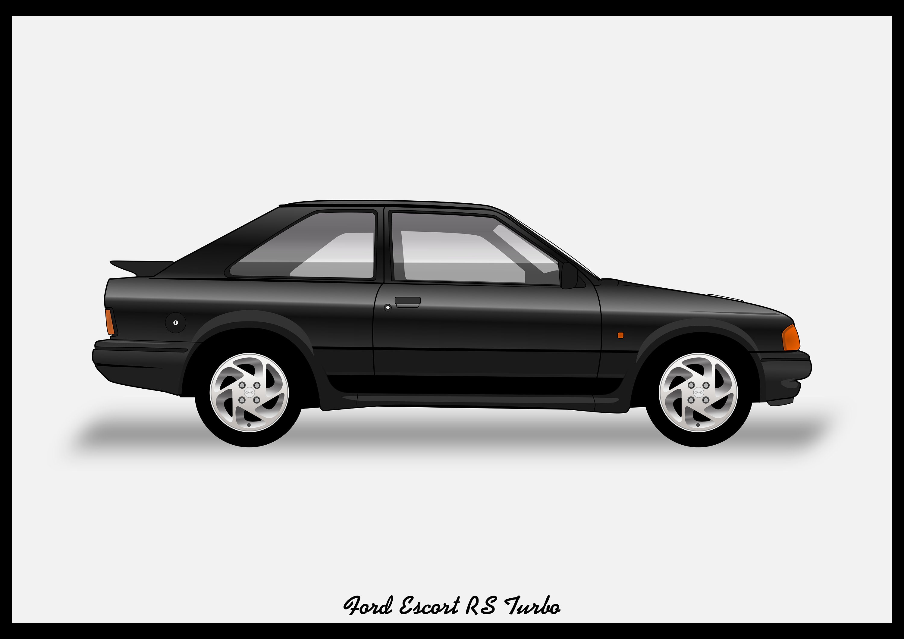 FORD ESCORT Mk4 Rs Turbo - Colour Vector File Download - .PDF, .svg ...
