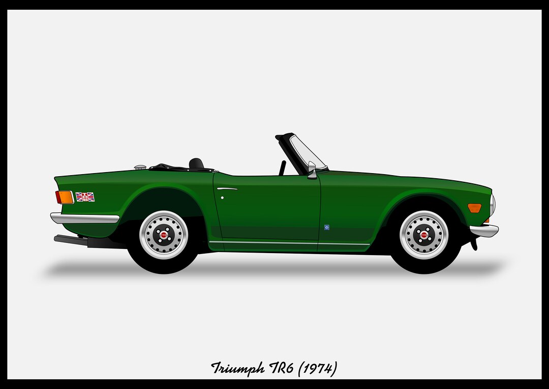 TRIUMPH TR6 GREEN - Colour Vector File Download - .PDF, .svg, .png - Etsy